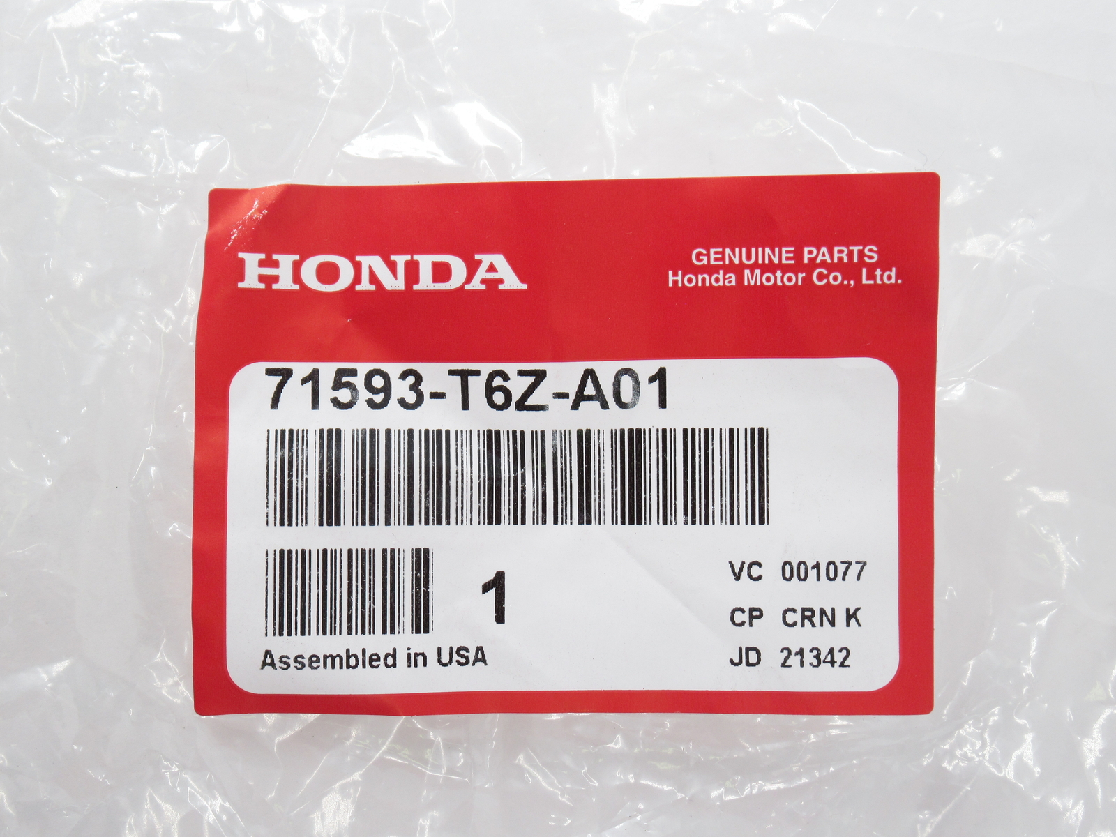 Genuine OEM Honda 71593-T6Z-A01 Passenger RH Rear Bumper Spacer 17-21 ...