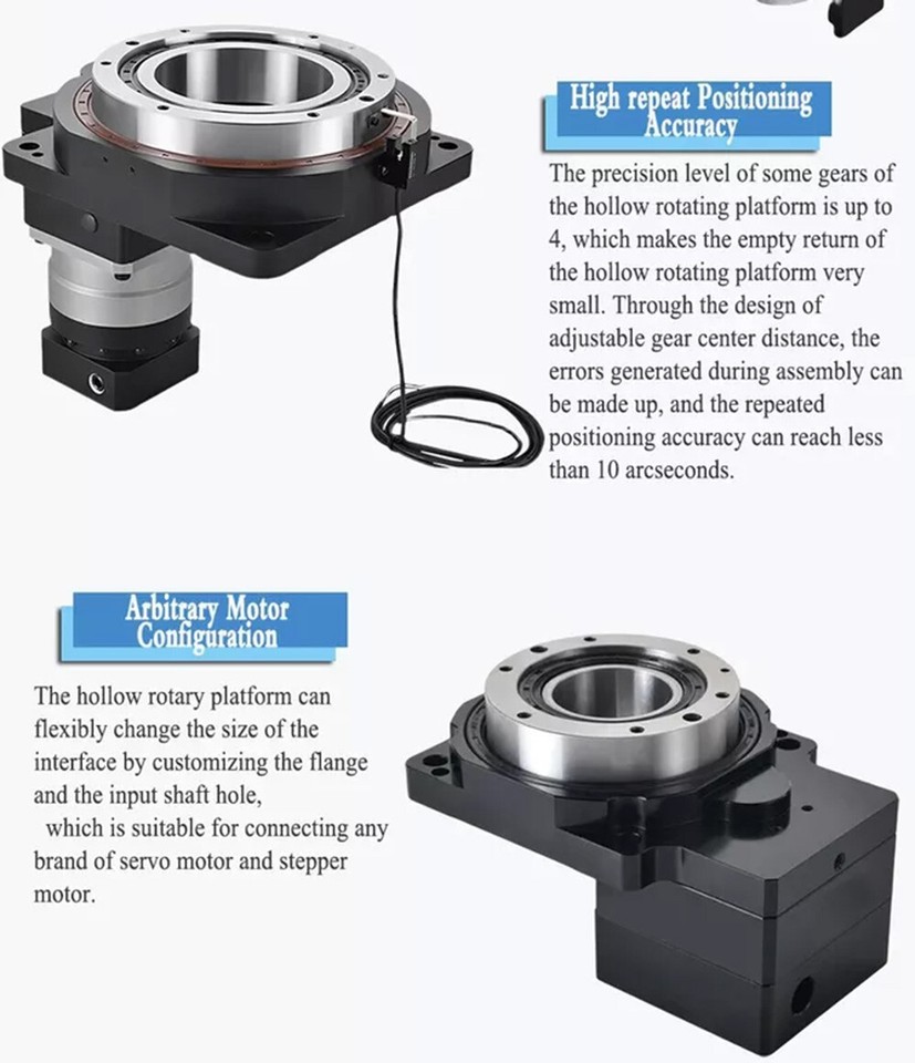 CNC Hollow Rotary Actuator 360 Circular Positioner Replace DD motor Cam ...