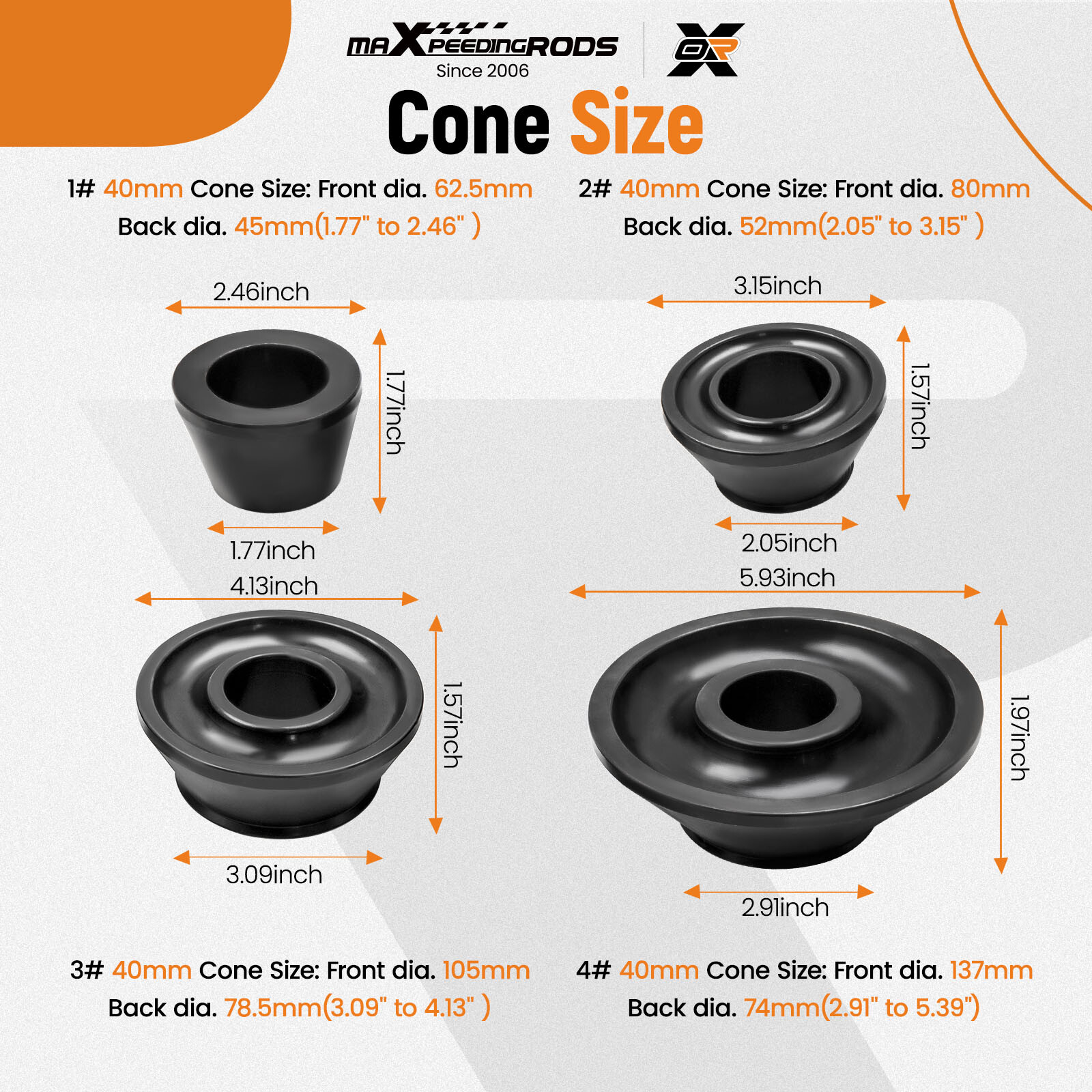 4PC Tire Balancer Cones Set Wheel Balancer For Standard 40mm Shaft ...