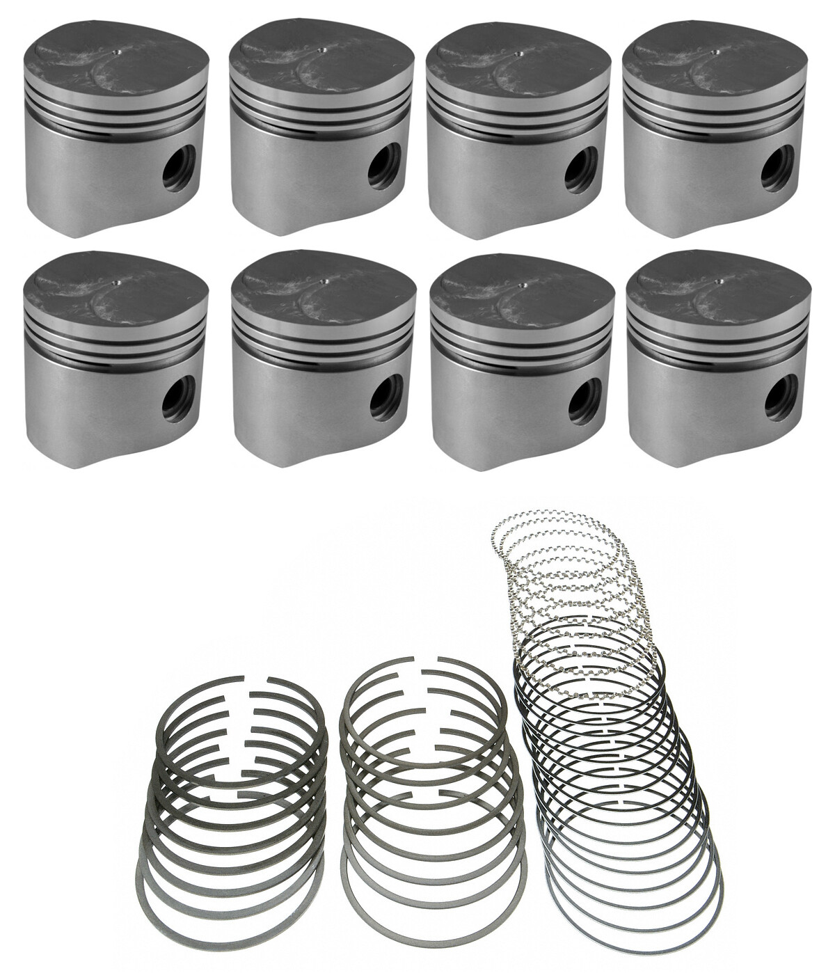PISTONS 4-barrel Dome Cast Set/8+Rings Kit for 1964-1966 Dodge/Plymouth ...