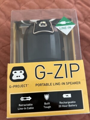 NEW G-Project G-ZIP Portable In-Line Wired Rechargeable Speaker Black G ...