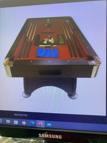 Pool Table-Slate 7’ x 3 1/2 Red Velvet with cues and balls | eBay