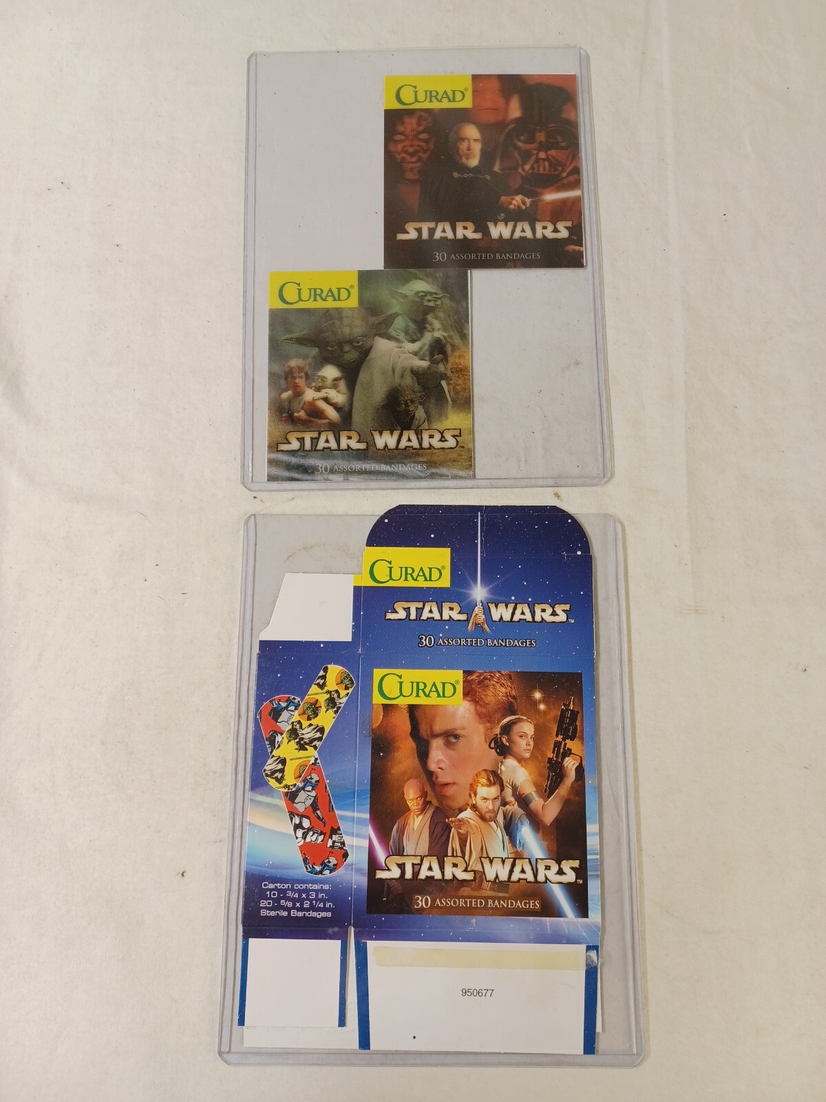 Star Wars Yoda Darth Vader Curad Bandage EMPTY Box w/ 4 3D Lenticular ...