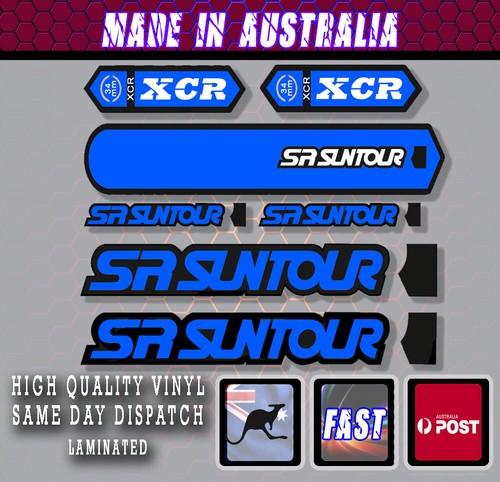 Suntour SR style Fork Stickers Blue Black Decal. set laminated XCR | eBay