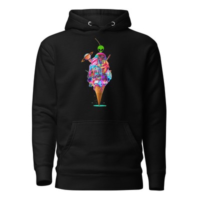 Trippy Ice Cream Glitch Graphic Art Hoodie (Unisex) - Psychedelic ...