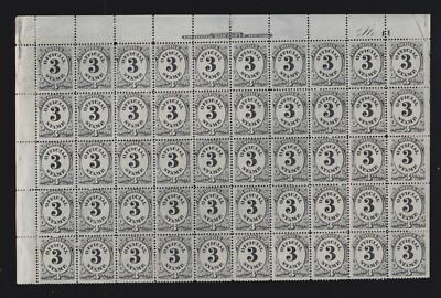 US O49 3c Post Office Dept. Official Plate Block 50 F-VF OG 15H/35NH ...