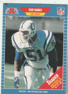 FREE SHIPPING-MINT-1989 Pro Set Chip Banks #558 COLTS PLUS BONUS CARDS ...