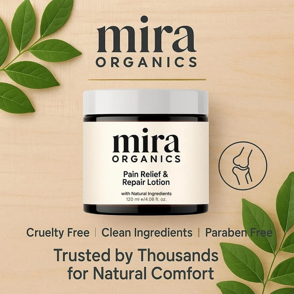 Mira Organics Pain Relief Repair Lotion Cream Natural Ingredients Skin ...