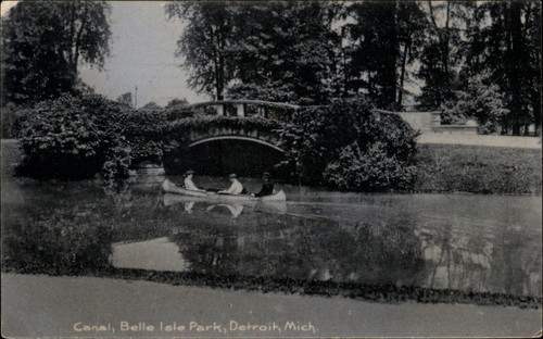 Belle Isle Park Detroit Michigan Canal Rotograph UDB posted 1908 ...