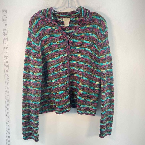Sigrid Olsen Sport Multicolor Striped Cardigan Sweater - Women's M | eBay