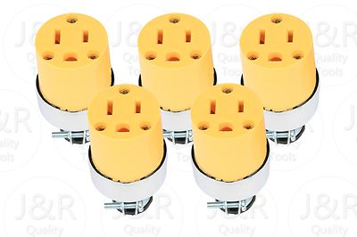 5 Pc Female Extension Cord Electrical Wire Repair Replacement Plug End ...