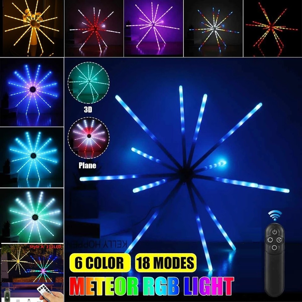 USB Magic Fireworks String Light RGB Remote Control Decorative Light ...