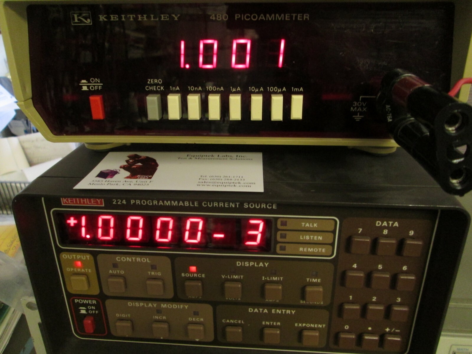 Keithley 224 Programmable Constant Current Source TESTED! Cable, 5nA to ...