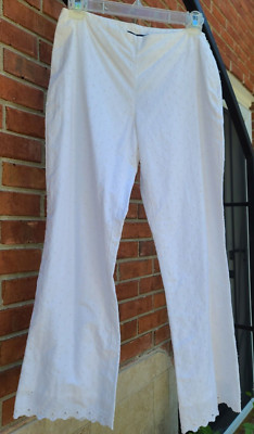 The Limited Lined Cotton White Capris Size 0 Eyelet Lace Embroidered ...