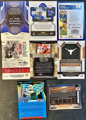 (x8) NFL Autograph Auto Football Card Lot - Serial #’d/Parallel/Rookie ...