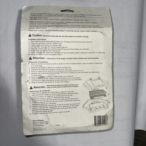 John Deere Air Filter GY21056 MIU11286 LG273638S | eBay