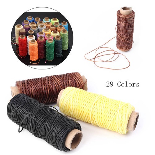 50M 1mm Leather Sewing Flat Waxed Thread Wax String Hand Stitching ...