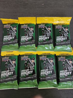 Lot of eight (8) 2021/22 Upper Deck Series Two Fat Packs. 26 Cards Per ...
