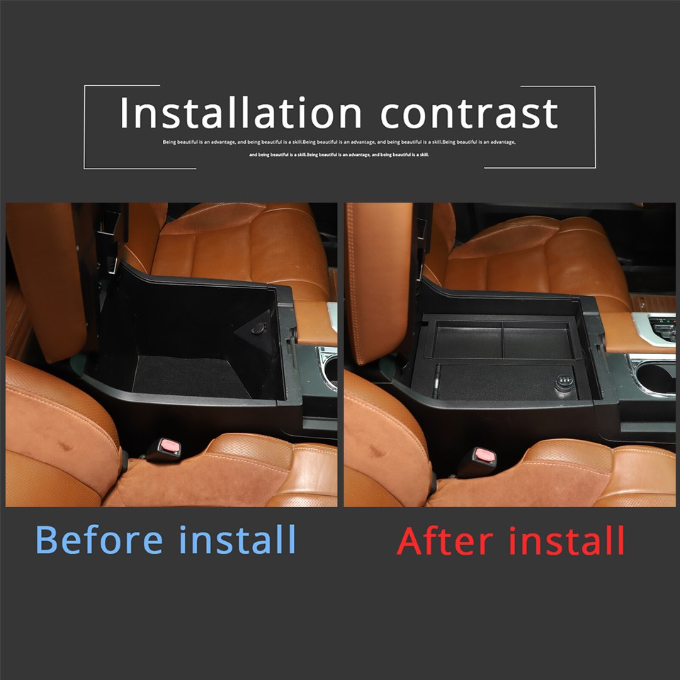 For TOYOTA Tundra 14-2020 2021 Center Console Safe GUN Storage Lock Box ...