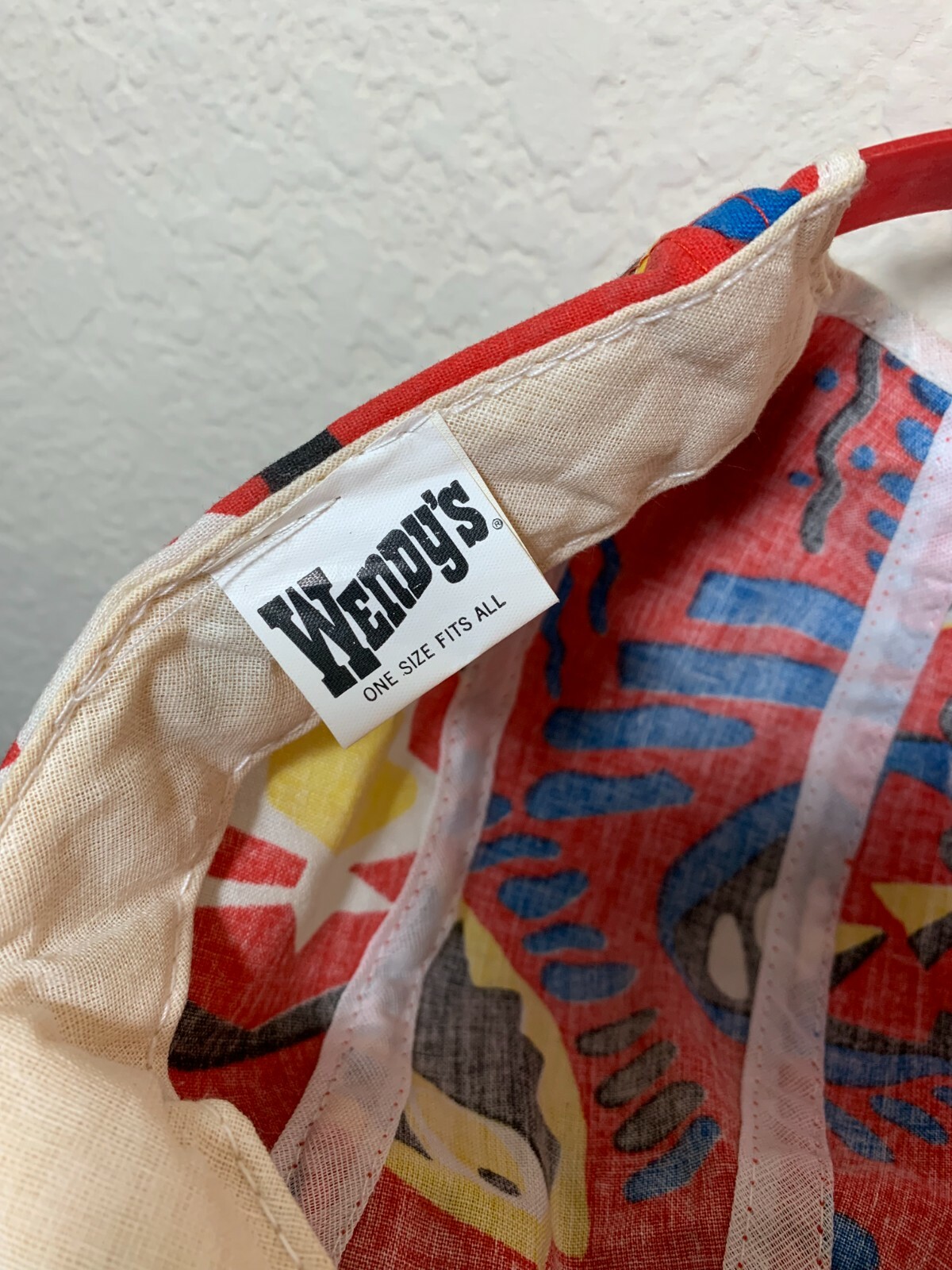 Vintage Red Abstract Wendy's Uniform Hat Snapback Mul… - Gem