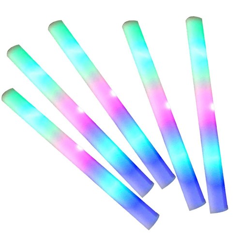 in the Dark Colorful Flashing LED Foam Stick RGB LED Cheer Tube Glow ...