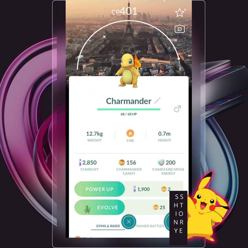 Shiny Charmander Background Paris, Pokemon Trade Go | eBay