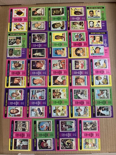 1975 Topps Baseball Most Valuable Players 1951-1974 MVP Set #'s 189-212 ...