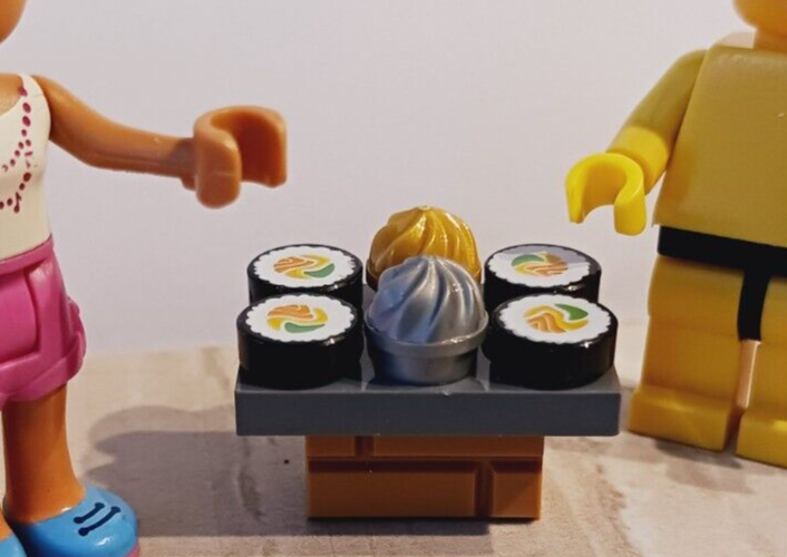 New LEGO Asian Food Sushi Serving Tray Dim Sum Nori Wrapped Salmon ...