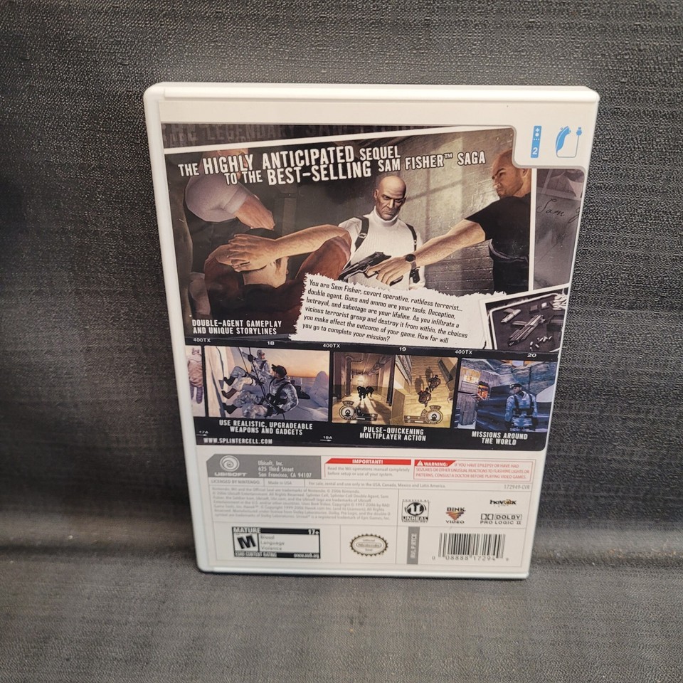 Splinter Cell Double Agent - Nintendo Wii Video Game 8888172949 | eBay