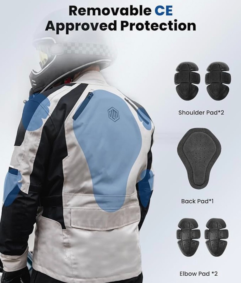 ILM Motorcycle Jacket Adventure Riding Armored All Season RL01, Men’s S ...