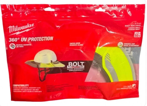 Milwaukee 48-73-1073 BOLT Sun Visor with Sunshade, Tinted Polycarbonate ...