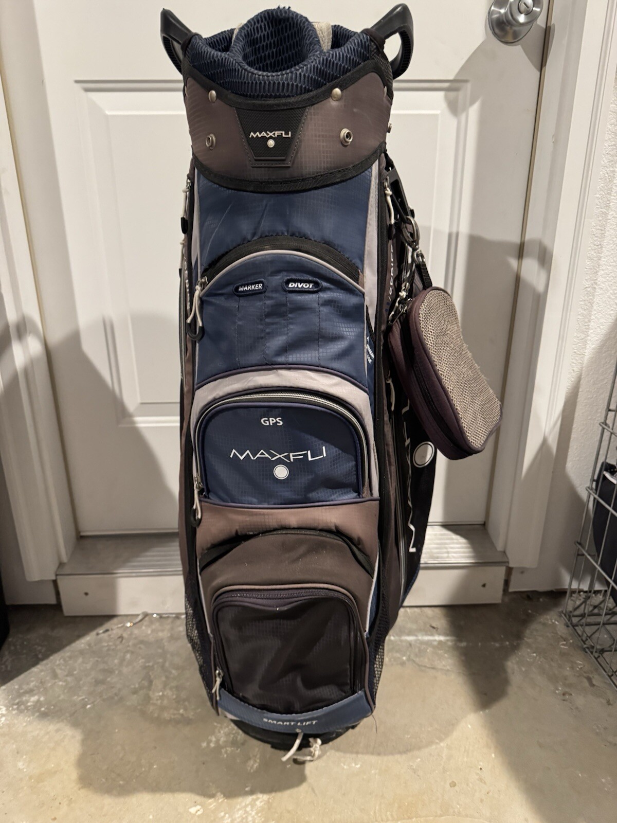 MAXFLI U/Series 4.0 Cart Golf Bag - 14 Way Divider Top 8 Zippers Blue Gray | eBay