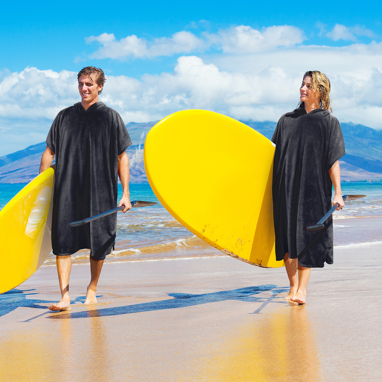 Surf Poncho Wetsuit Changing Robe Towel Hooded Pocket for Men Women ...