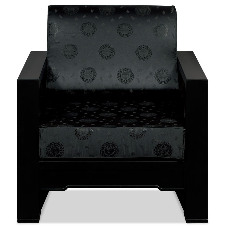 US SELLER - Black Elmwood Chinese Wang Zi Sofa Chair | eBay