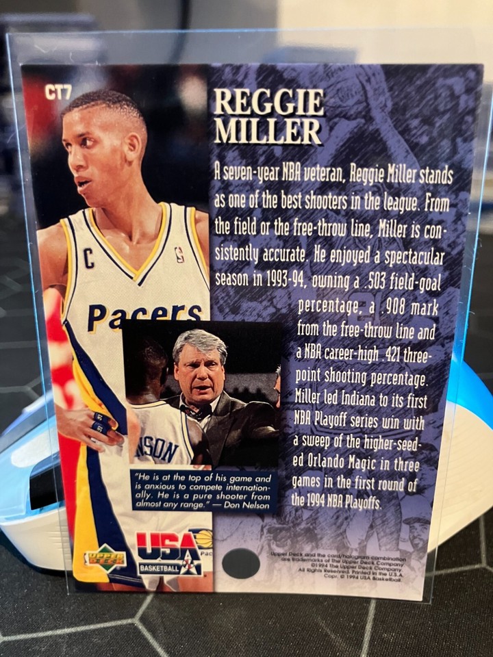 Reggie Miller 1994 Upper Deck USA Chalk Talk Insert | eBay