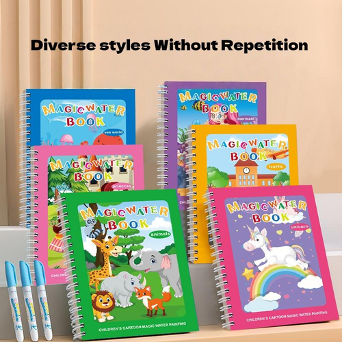 3/6 Pack Magic Water Coloring Book Reusable Doodle Painting Toy for ...