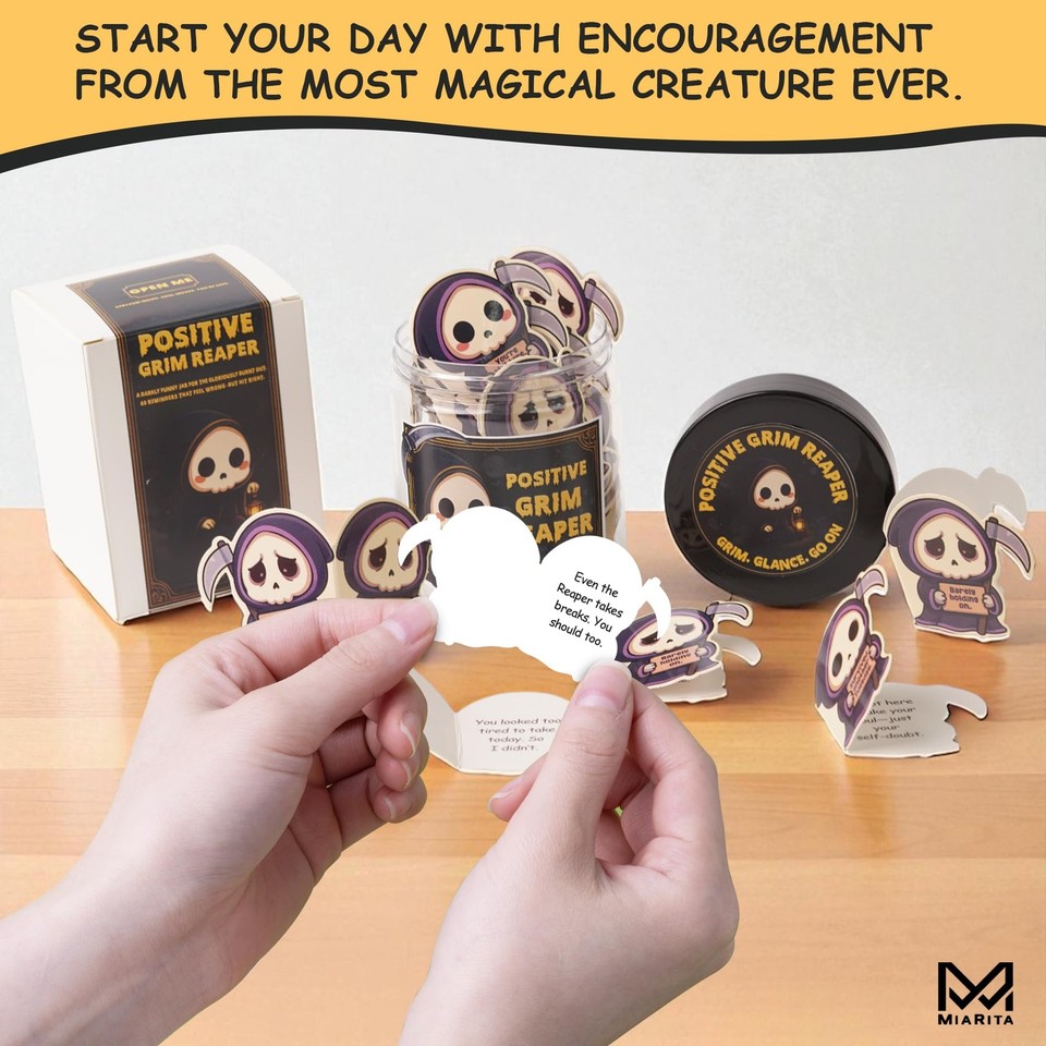 Positive Grim Reaper Jar – 60 Funny Emotional Support Grim Reaper, Dark Humor... | eBay