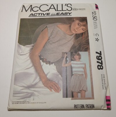 McCall's 1982 Shirt & Skirt Sew Pattern #7978 Size (6-20) | eBay
