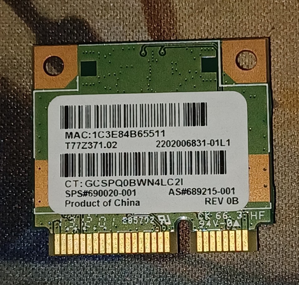 RALINK RT3290 WIFI MINI PCIE WIRELESS CARD 689215-001 | eBay