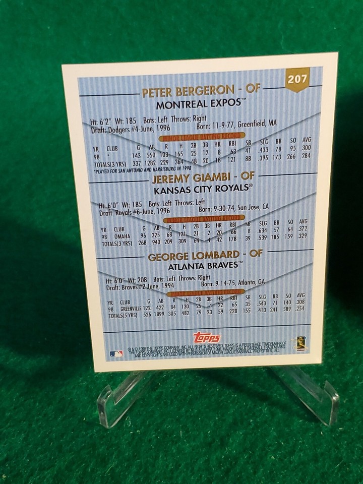 1998 Topps Prospects Jeremy Giambi George Lombard Bergeron Rookie #207 ...