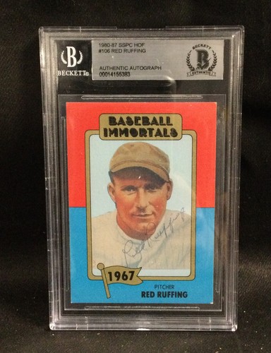 1980-87 SSPC HOF Red Ruffing Baseball Immortals Auto BGS AUTHENTIC ...