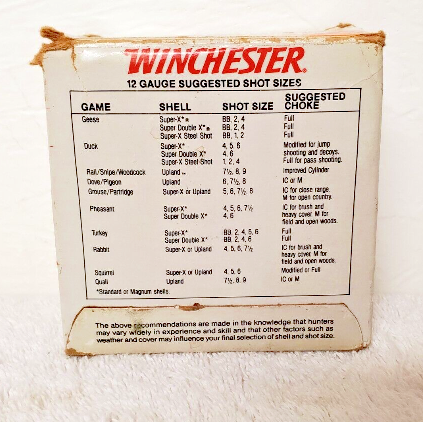 RARE Vintage Winchester Super XX Magnum 12 Gauge 4 Shot Empty Ammo Box ...