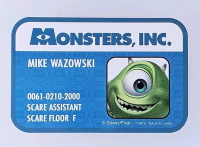 Mike ID Card - Disney Pixar Monsters, Inc. Company Item Collection | eBay
