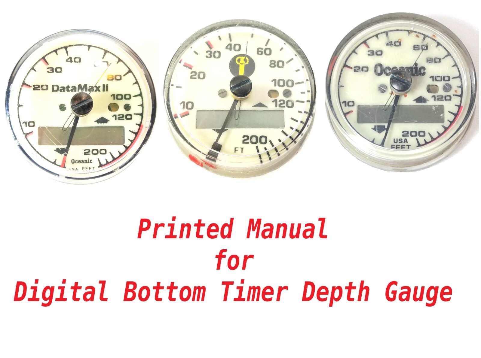 Printed Manual Oceanic DataMax II 2 Digital Bottom Timer Depth Gauge ...