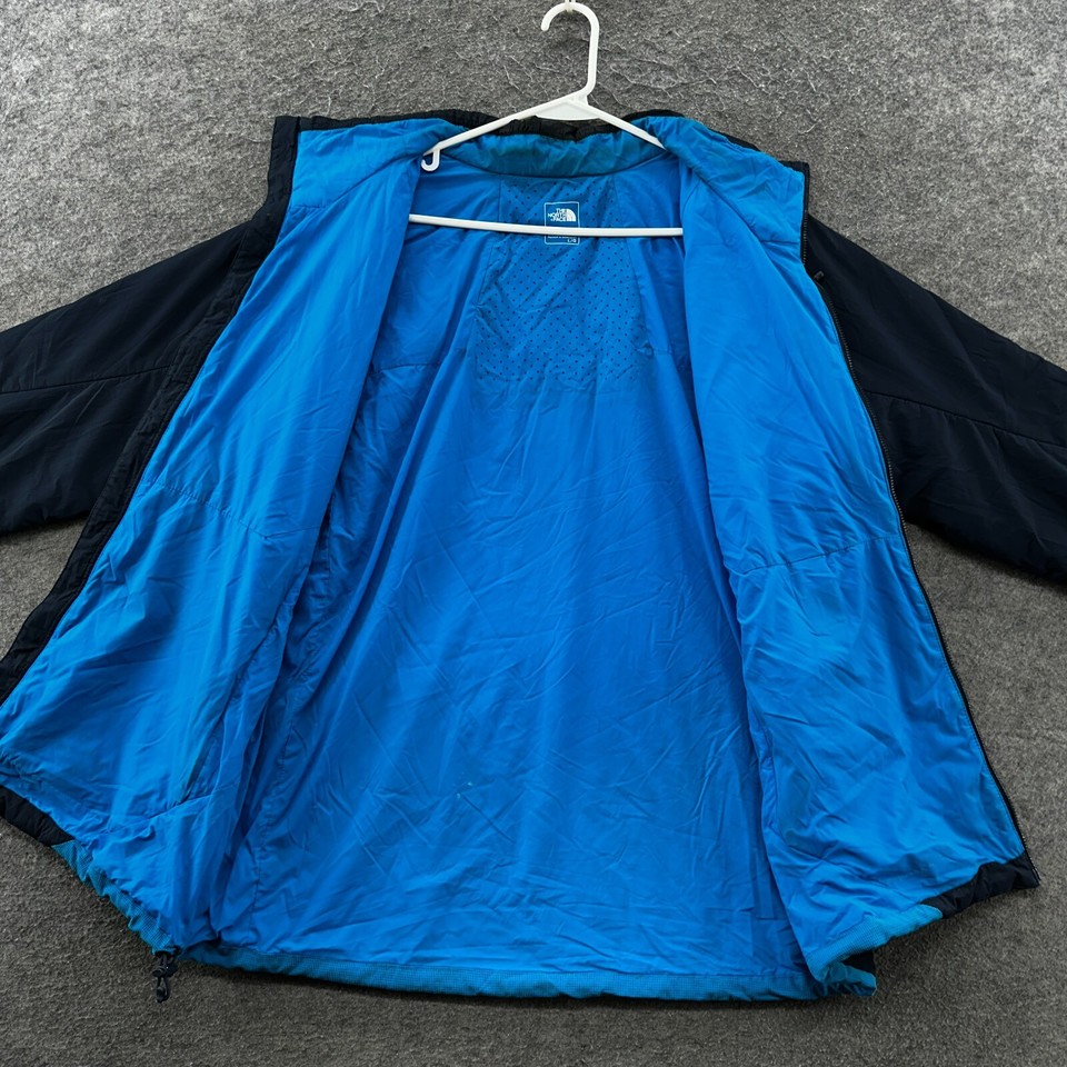 North Face Jacket Mens Large Blue Full Zip Logo Ventrix Bomber Puffer ...