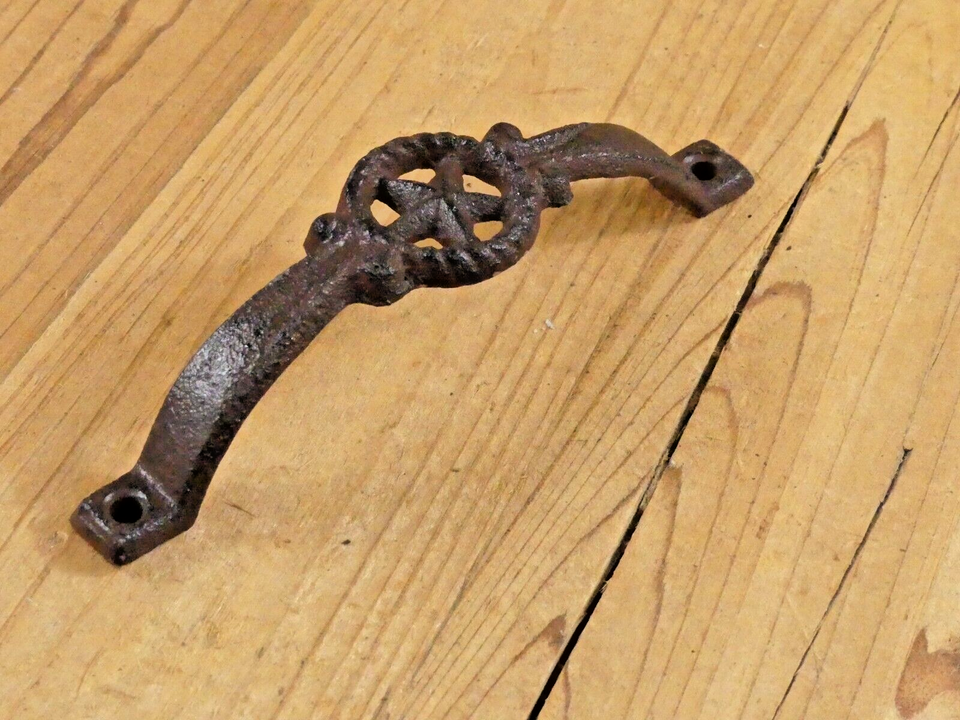 20 Cast Iron RUSTIC Drawer Pulls Handle Texas Star Fancy Western Cowboy ...