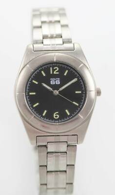 Route 66 Mens Watch Gray Battery Stainless Steel Silver Water Resistant ...