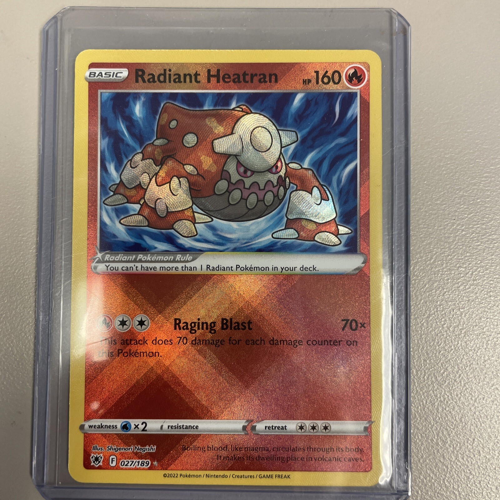 Pokémon TCG Radiant Heatran - Astral Radiance 027/189 Holo W/top Loader ...