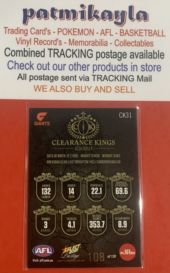 2021 Select Prestige Clearance Kings CK31 Josh Kelly GWS 108/120 | eBay