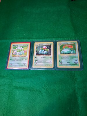 1999 pokemon cards base set unlimited - shadowless venasaur, ivysaur ...